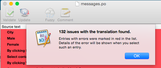 How to fix errors in PO file – OneSky